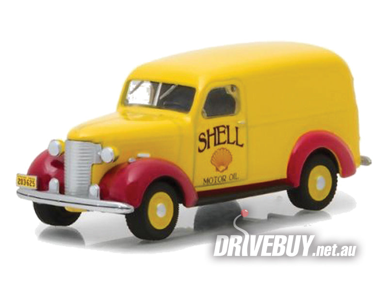 Greenlight Shell 1939 Chevy Panel Delivery Yellow 1/64| DriveBuy
