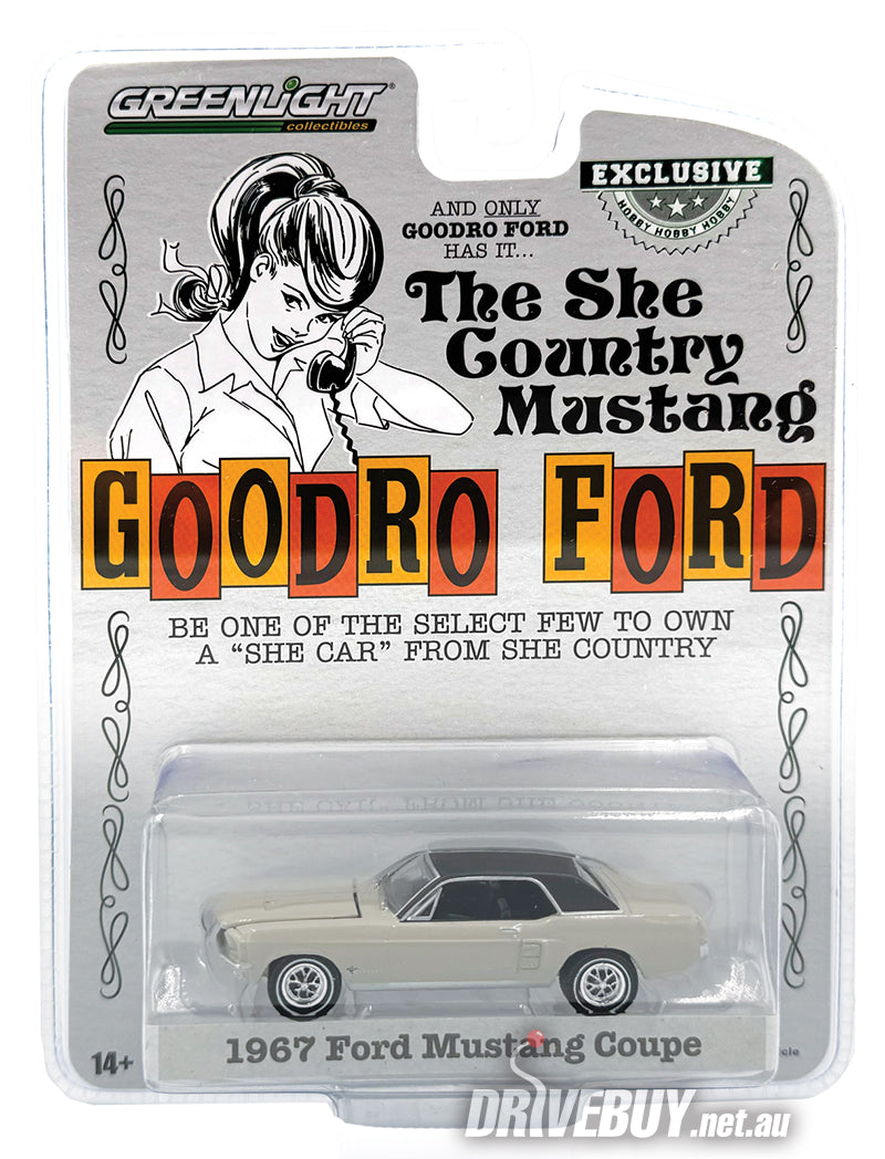 Greenlight Goodro Ford She Country 1967 Ford Mustang Coupe 1/64| DriveBuy