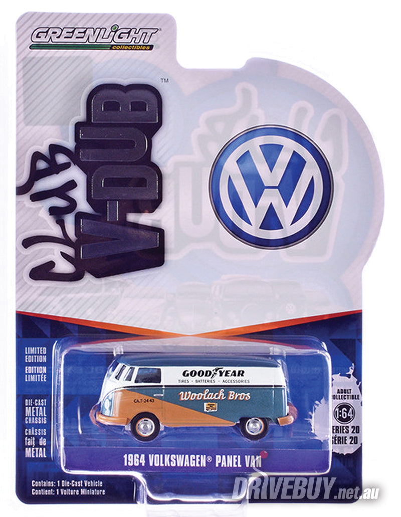 1964 Volkswagen Panel Van Kombi 1/64 - Greenlight Diecast - Goodyear ...