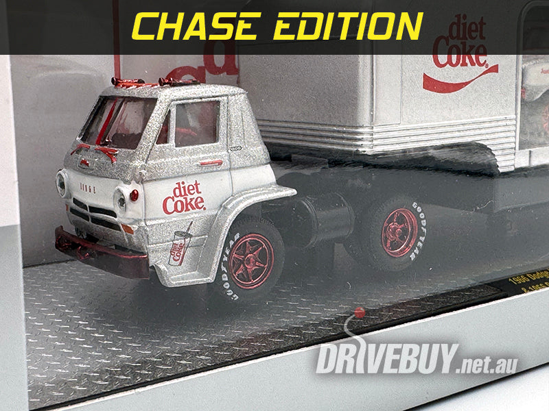M2 Machines **CHASE** Diet Coke 1966 Dodge L600 + Enclosed Trailer + 1 ...
