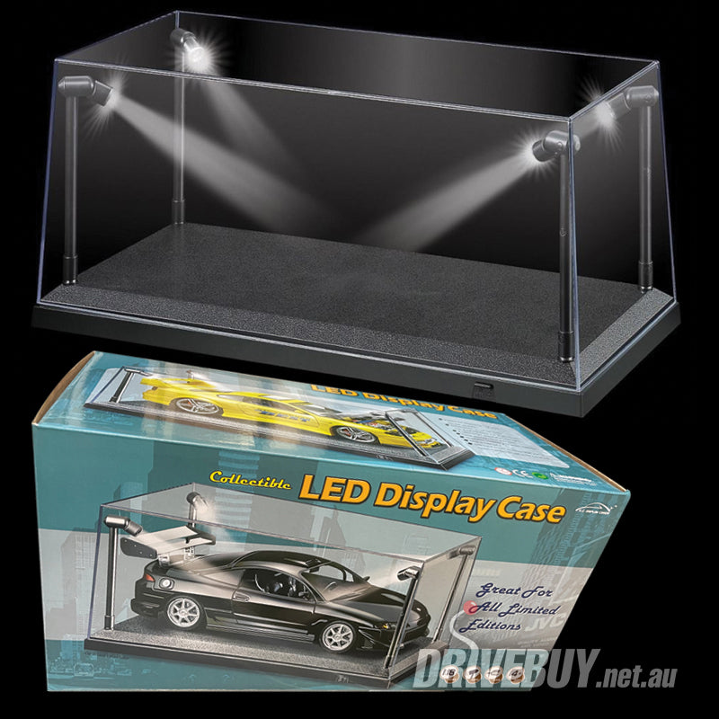 Display Case with LED Lighting and Black Base, suit 1/18 Scale| DriveBuy