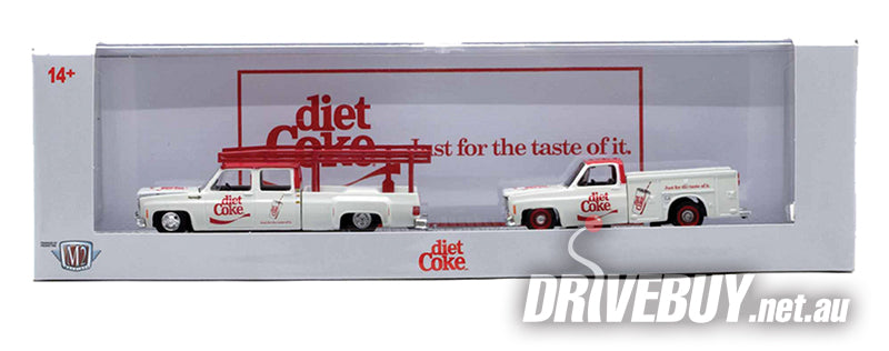 M2 Machines Coca-Cola 1973 Chevy Dually + 1975 GMC Service Bed Pickup ...